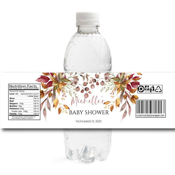 Fall Baby Shower Water Bottle Labels - Announce It!