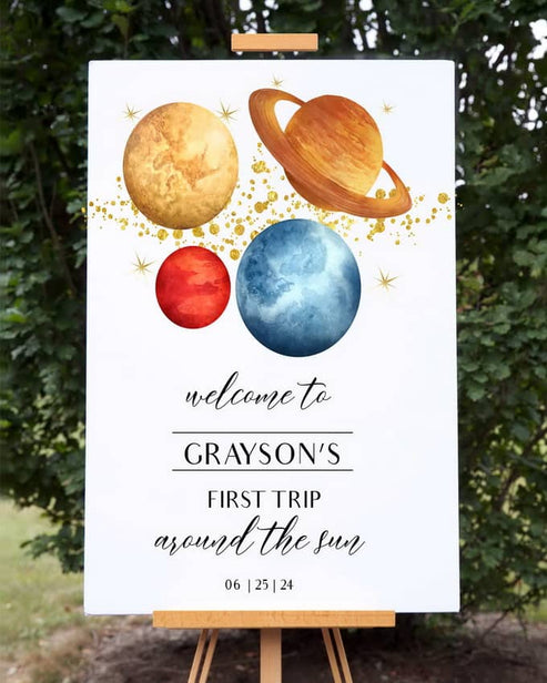 Space Birthday Welcome Sign - Announce It!
