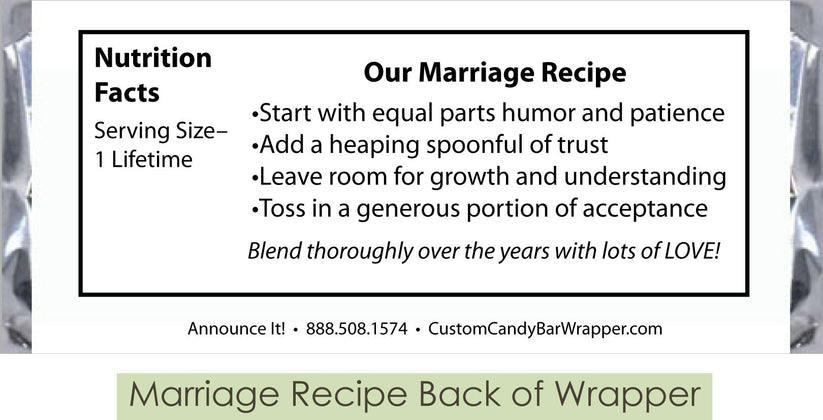 Sparkly Silver Anniversary Candy Bar Wrapper - Announce It!